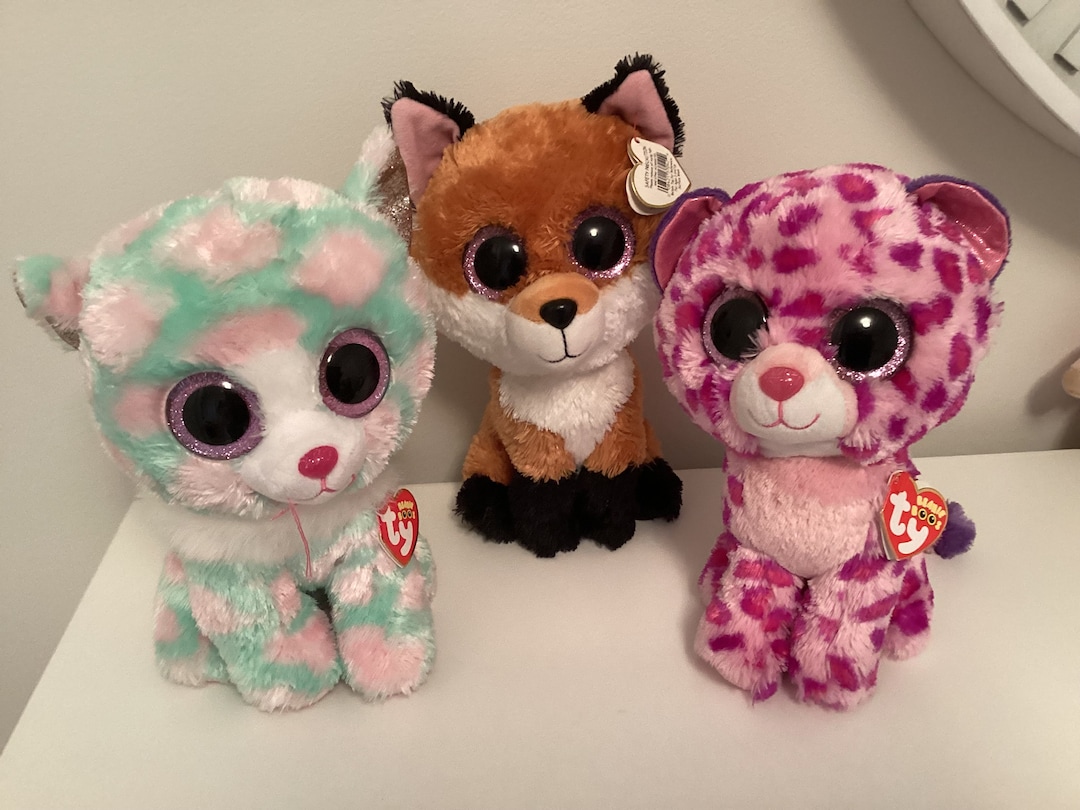 Ty Beanie Boo glamour, Opal and Slick Medium Sized9 to 10inexcellent ...