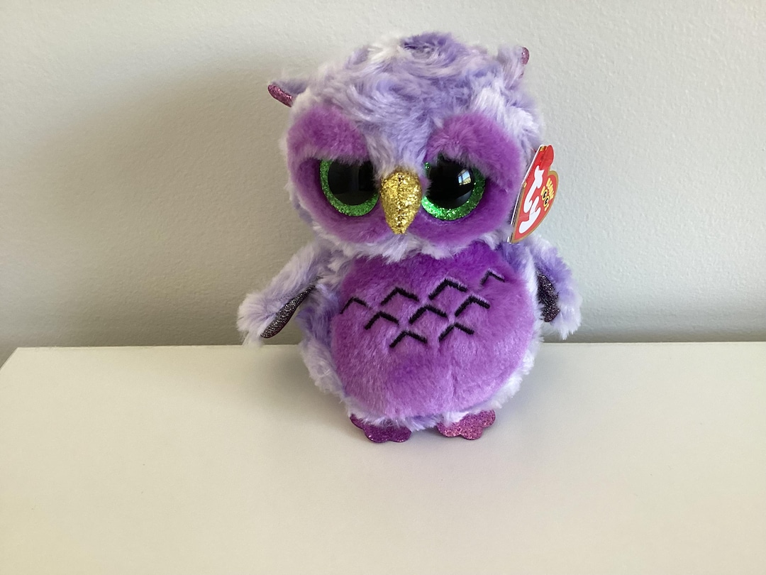 Ty Beanie Boo owlivia the Purple and Gold Owl6in.mwmt - Etsy