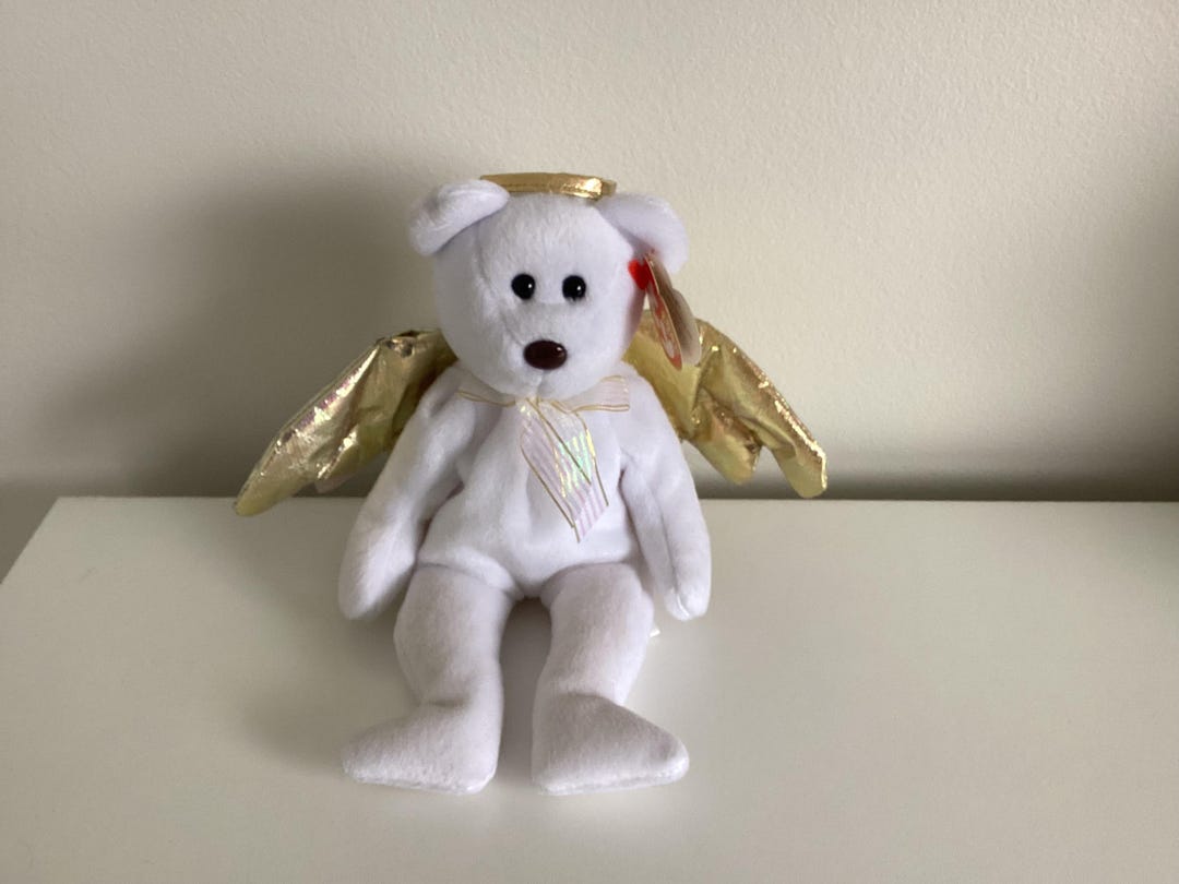 Ty Beanie Baby Angel Bear: Halo II With Gold Halo & Wings - Etsy