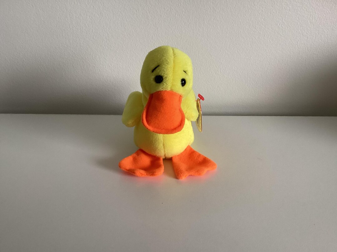Ty Beanie Baby 'quackers' Duck, Yellow and Orange (5in) - Etsy