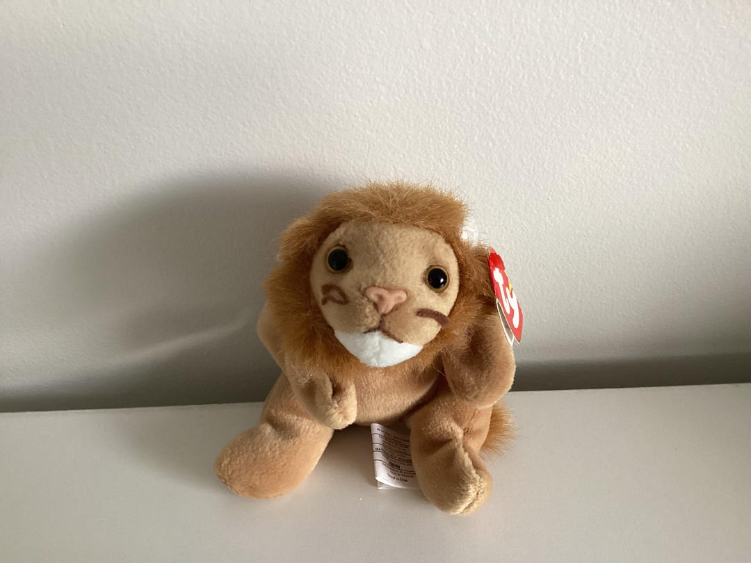 Ty Beanie Baby 'roary' Lion, 7in, 4th Gen Tag - Etsy