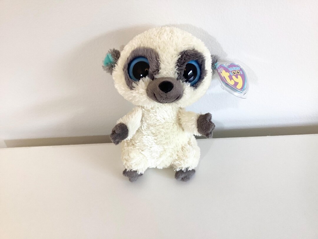 RARE Beanie Boo 'cleo' Bushbaby Plush, Cream Blue Grey, 6 Inch, 2009 - Etsy