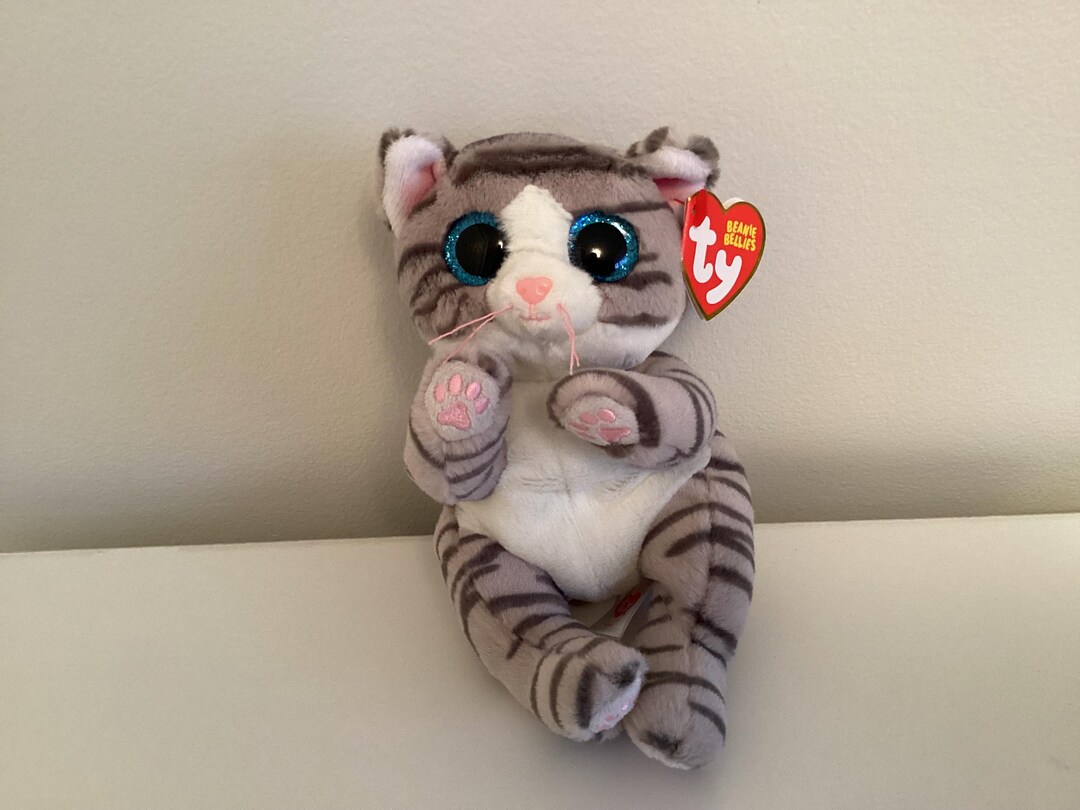 Ty Beanie Bellies ‘mitzi’ the Grey Striped Kitty Cat…(8in)….mwmt - Etsy