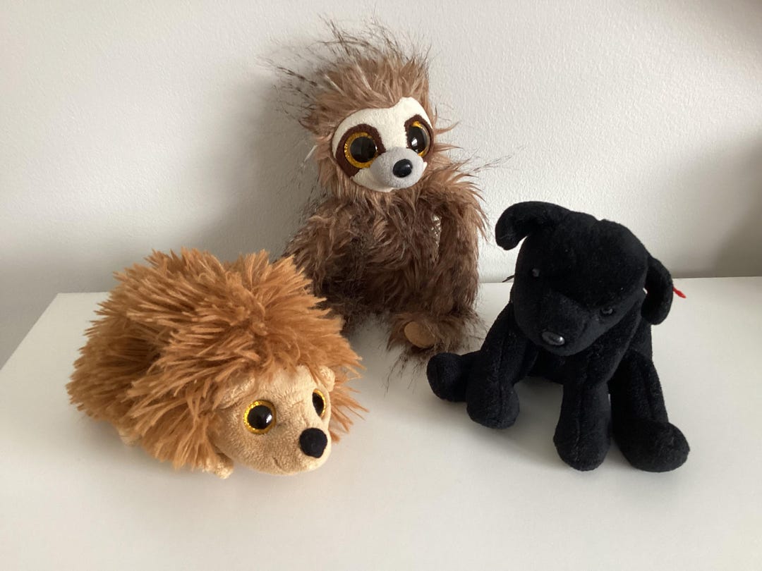 Ty Beanie Baby Boos No Hang Tag ‘herbert,luke,sully’ the Brown Hedgehog ...