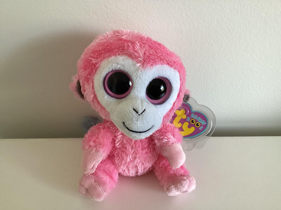 Ty Beanie Boo ‘sherbet’ the Pink Monkey..(6in)….2009….purple Mint Tag ...