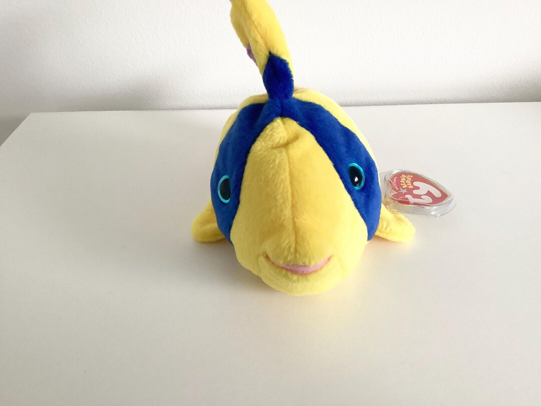 Ty Beanie Baby 'oriel' Angel Fish Plush - Yellow & Blue Stripes - Etsy