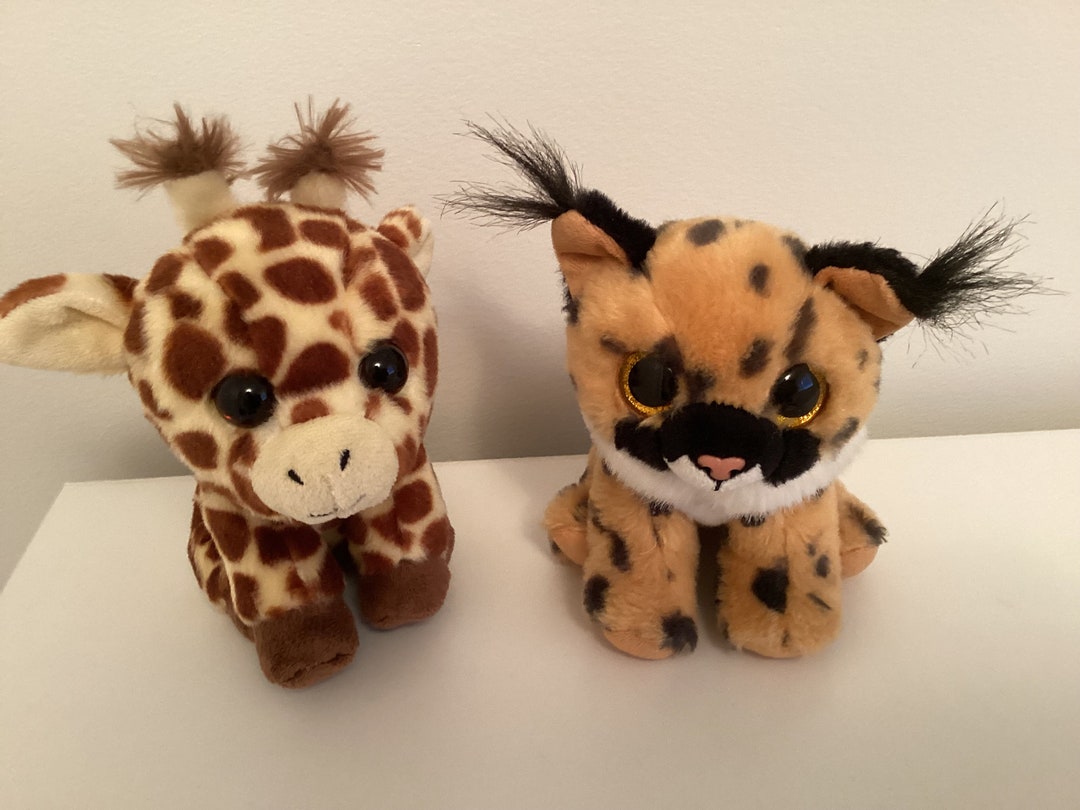 Ty Beanie Babies No Hang Tag larry the Lynx and peaches the Giraffe6in ...