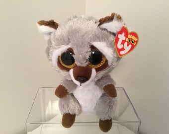 Ty Beanie Boo Roxie the Pink Raccoon Mint Plush Toy 6in - Etsy
