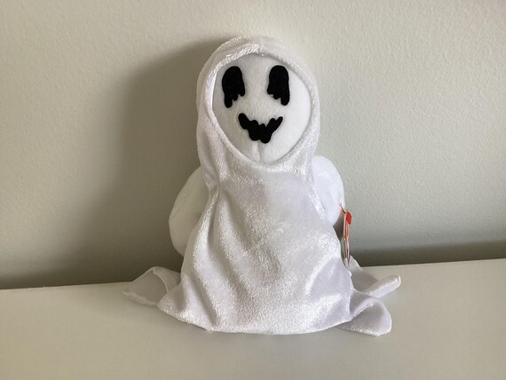 Ty Beanie Baby Halloween sheets the White and Black Ghost .8in.excellent Condition crease on Hang Tag. Etsy