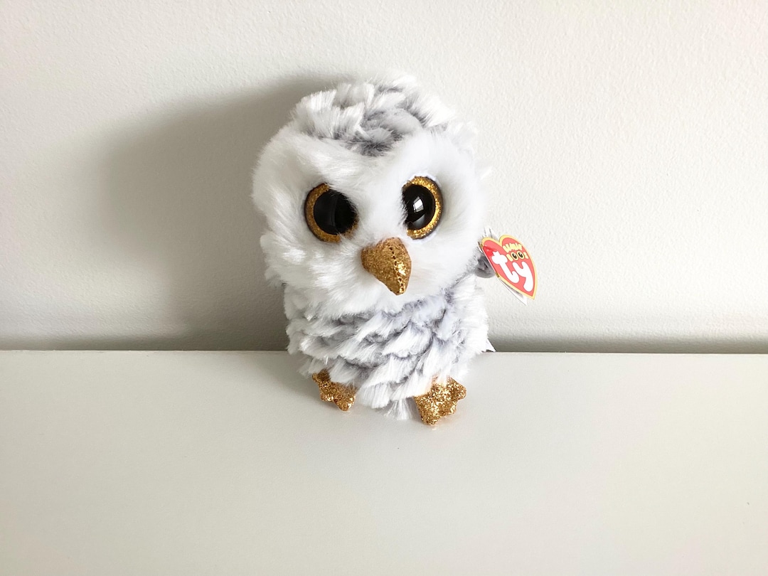 Ty Beanie Boo ‘owlette’ the Grey and Gold Owl…(6in)…..mwmt - Etsy