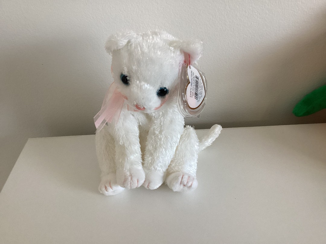 Ty Beanie Baby ‘fancy’ the White and Pink Cat…(6in)….excellent ...