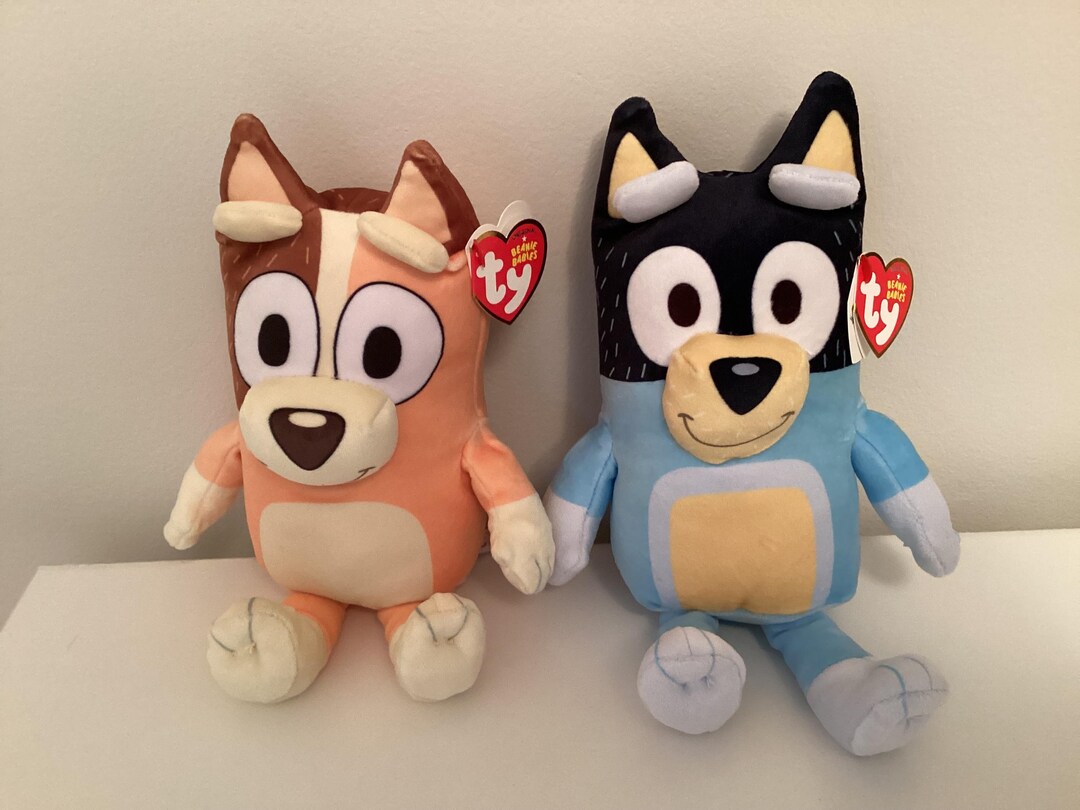 Ty Beanie Baby Bluey BBC Show ‘dad and Mum’ the Blue and Orange Puppy ...