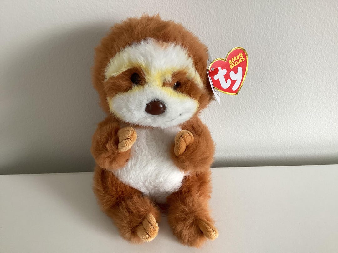 Ty Beanie Bellies ‘stella’ the Brown Furry Sloth….(6in)..excellent ...