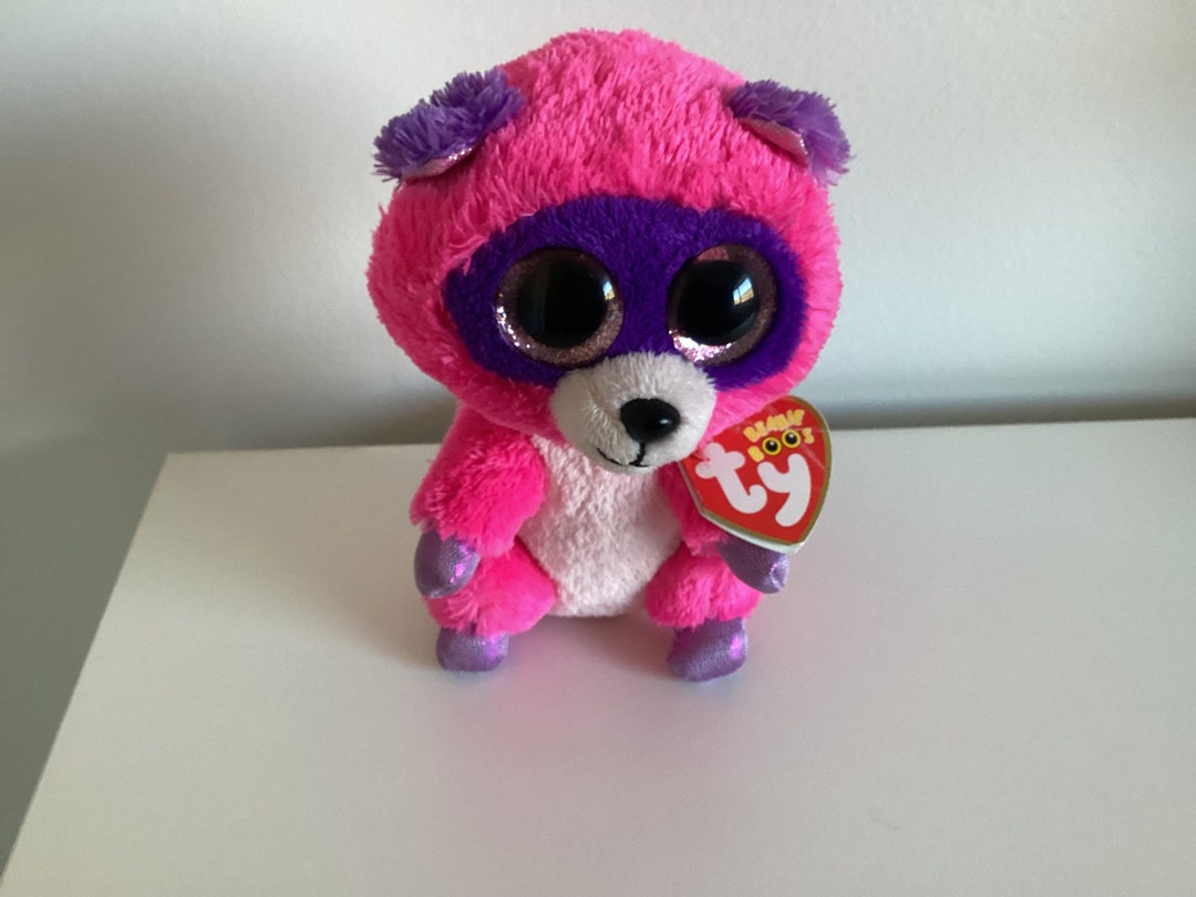 Ty Beanie Boo ‘roxie’ the Racoon…(6in)….excellent Condition….creased ...