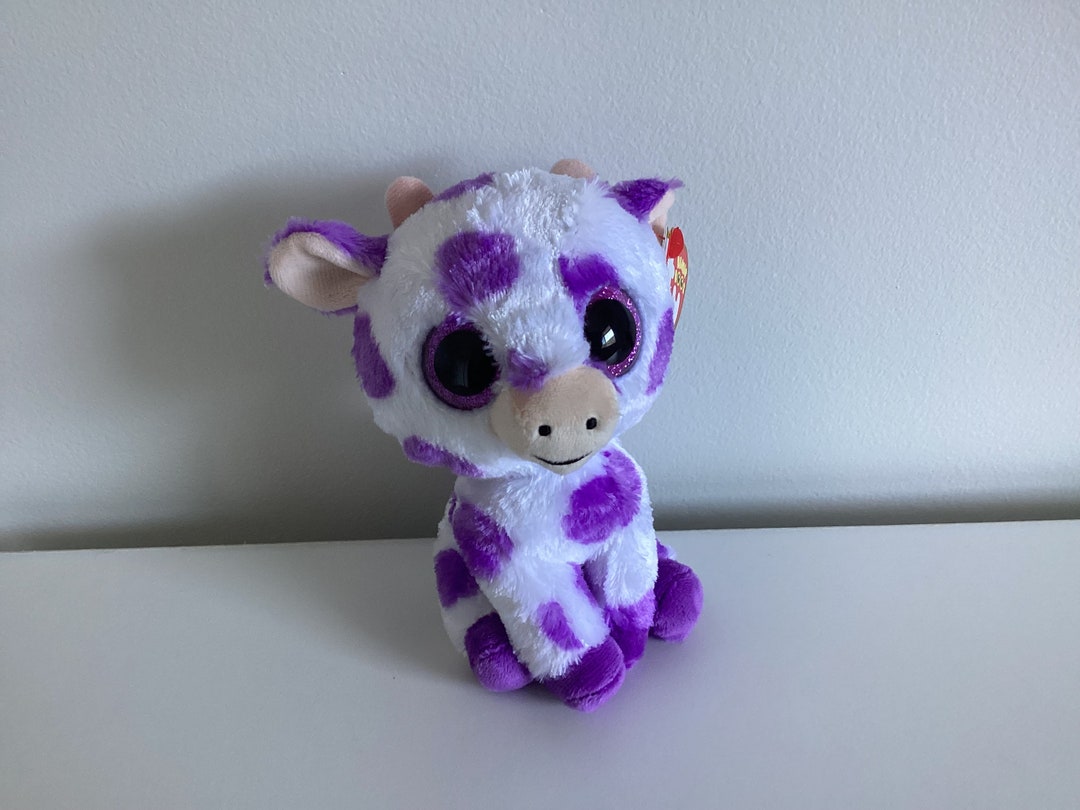 Ty Beanie Boo ‘ethel’ the Purple and White Cow….(6in)…..mwmt - Etsy