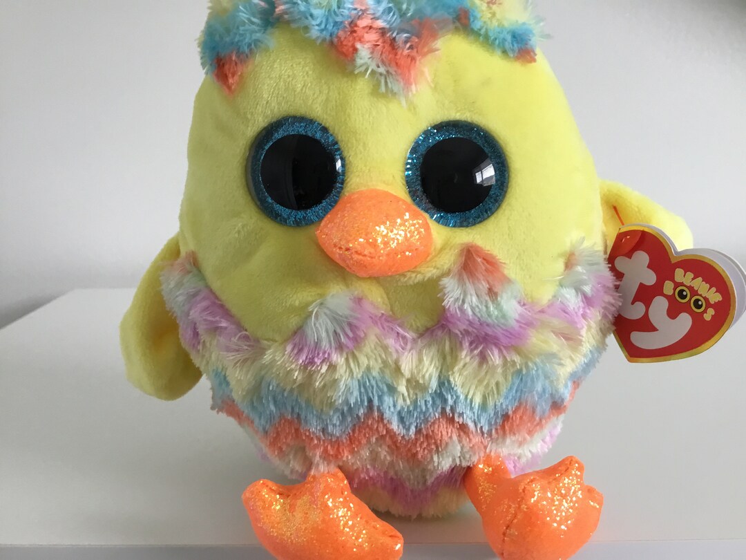 Ty Beanie Boo Easter corwin the Yellow Chick 6in small Eye Markcreased ...