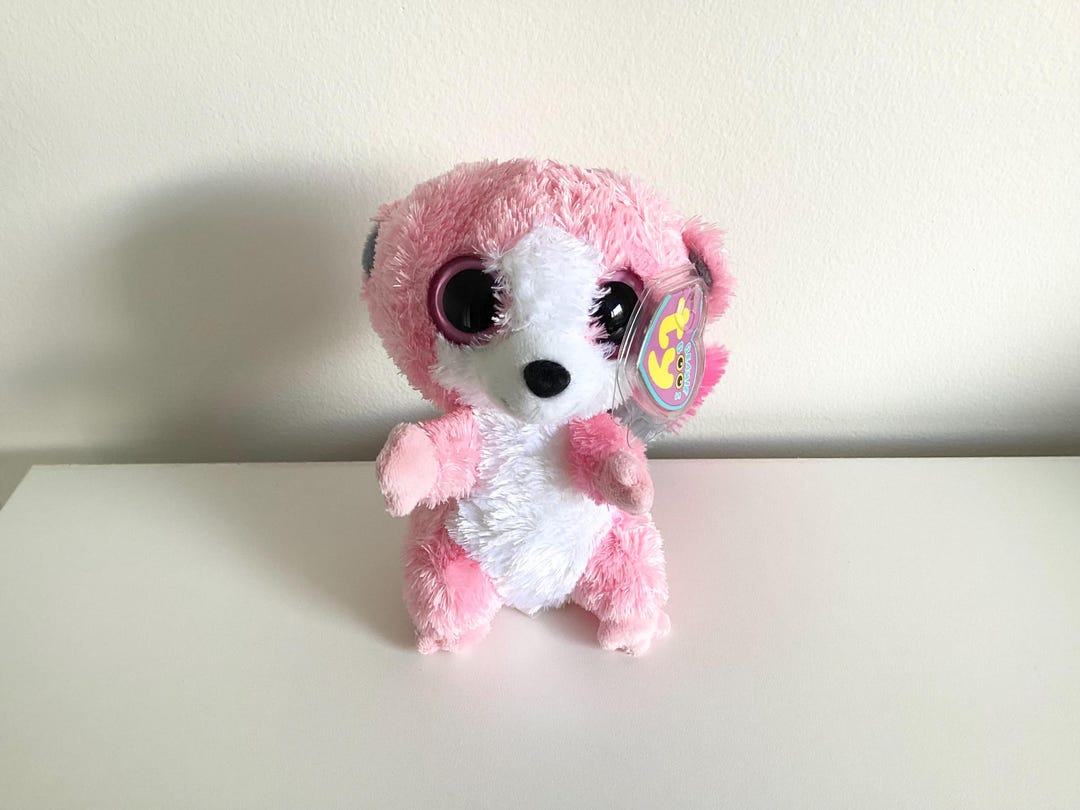Ty Beanie Boo 'bubblegum' Lemur Plush - Pink & White, 6in, 2010 - Etsy