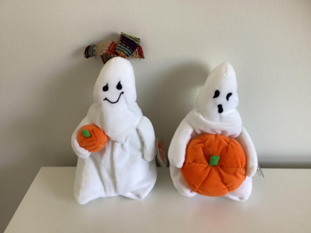 Ty Beanie Baby Halloween ‘ghoul’ and ‘ghoulianne’ the White Ghosts ...