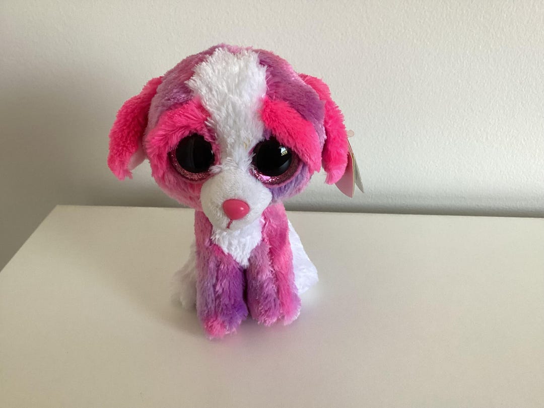 Ty Beanie Boo sherbet the Pink and Purple Puppy, Dog6in.excellent ...