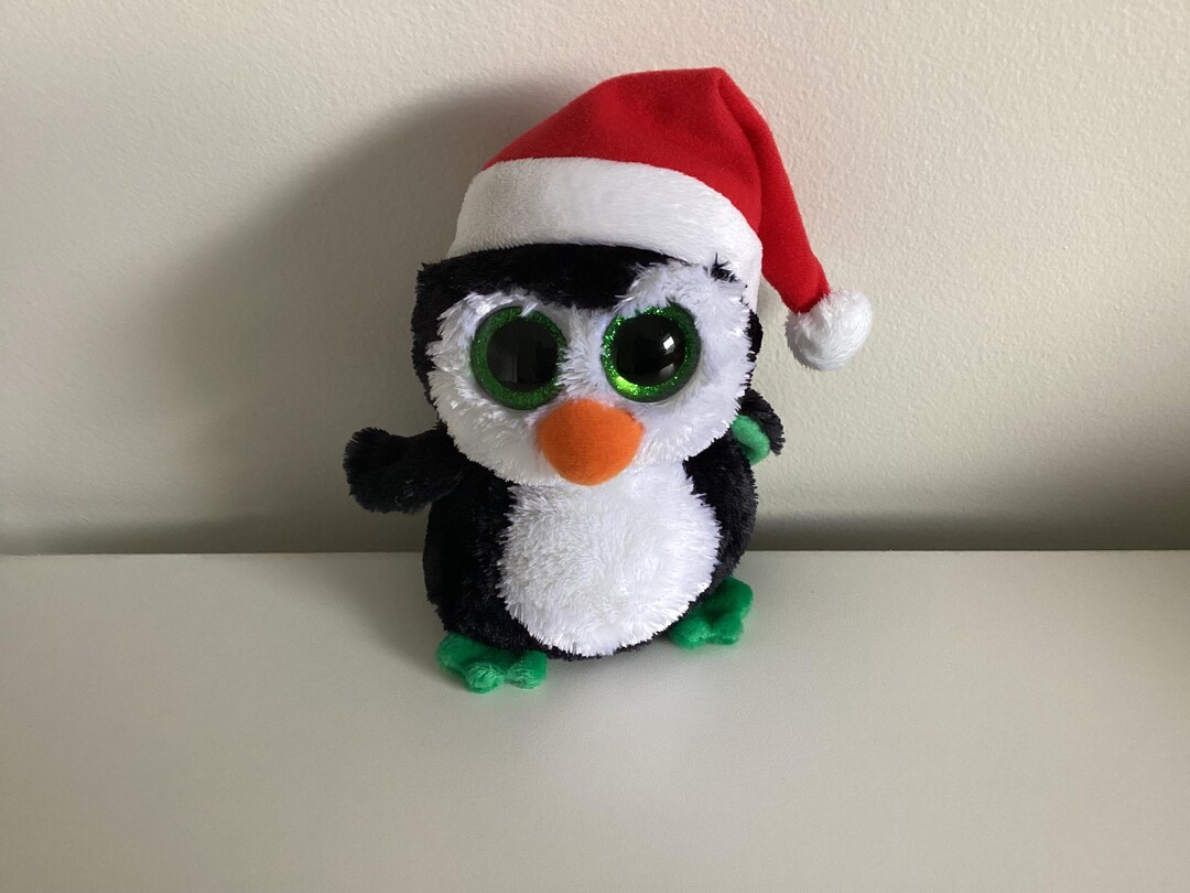 Ty Beanie Boo Christmas igloo the Penguin Wearing a Santa Hat ...