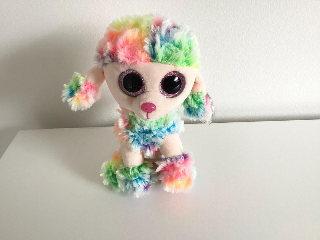 Ty Beanie Boo 'rainbow' Poodle, Multicolored Plush Toy (6in) - Etsy