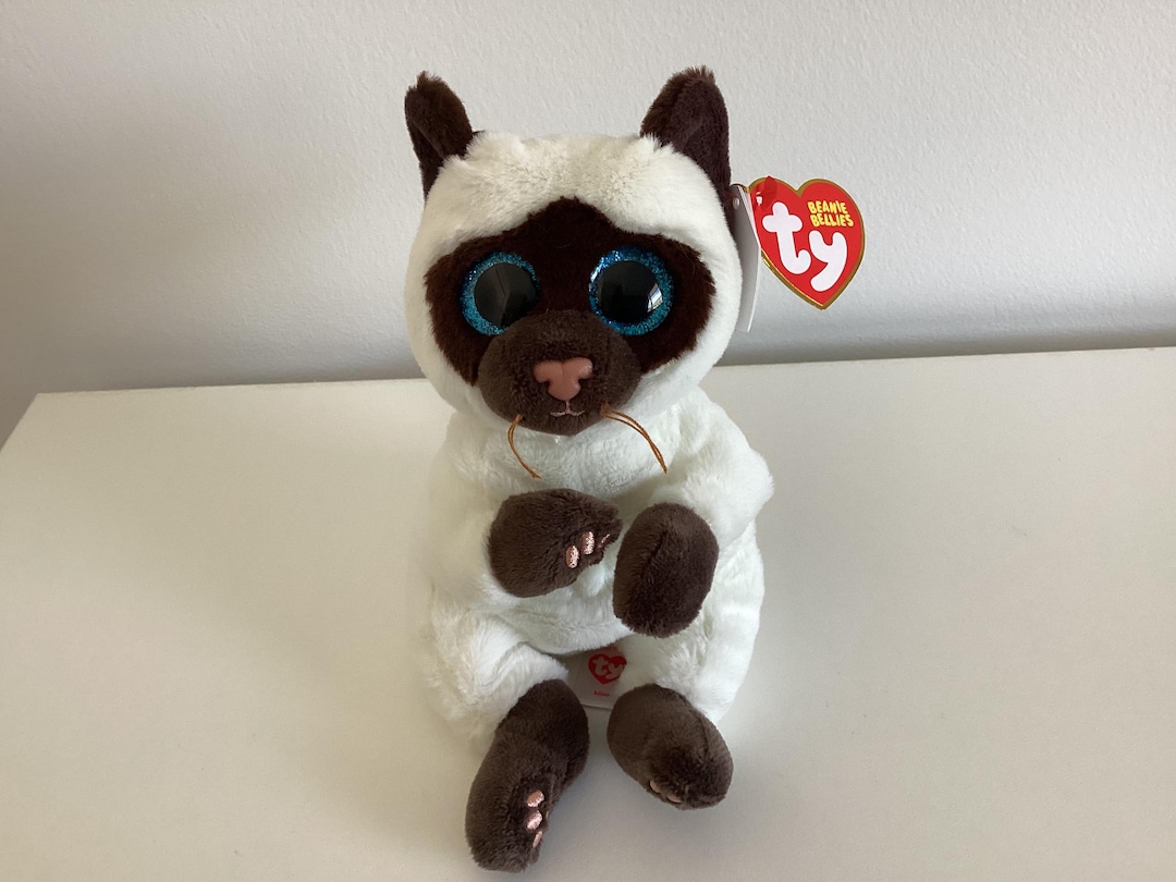 Ty Beanie Bellies miso the Siamese Cat..7in When Sitting..excellent ...