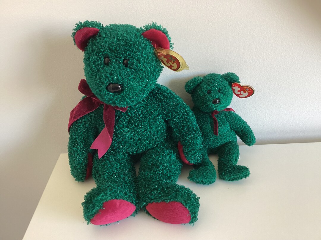 Ty Christmas 2001 Holiday Teddy Green and Red Bears. 8in - Etsy