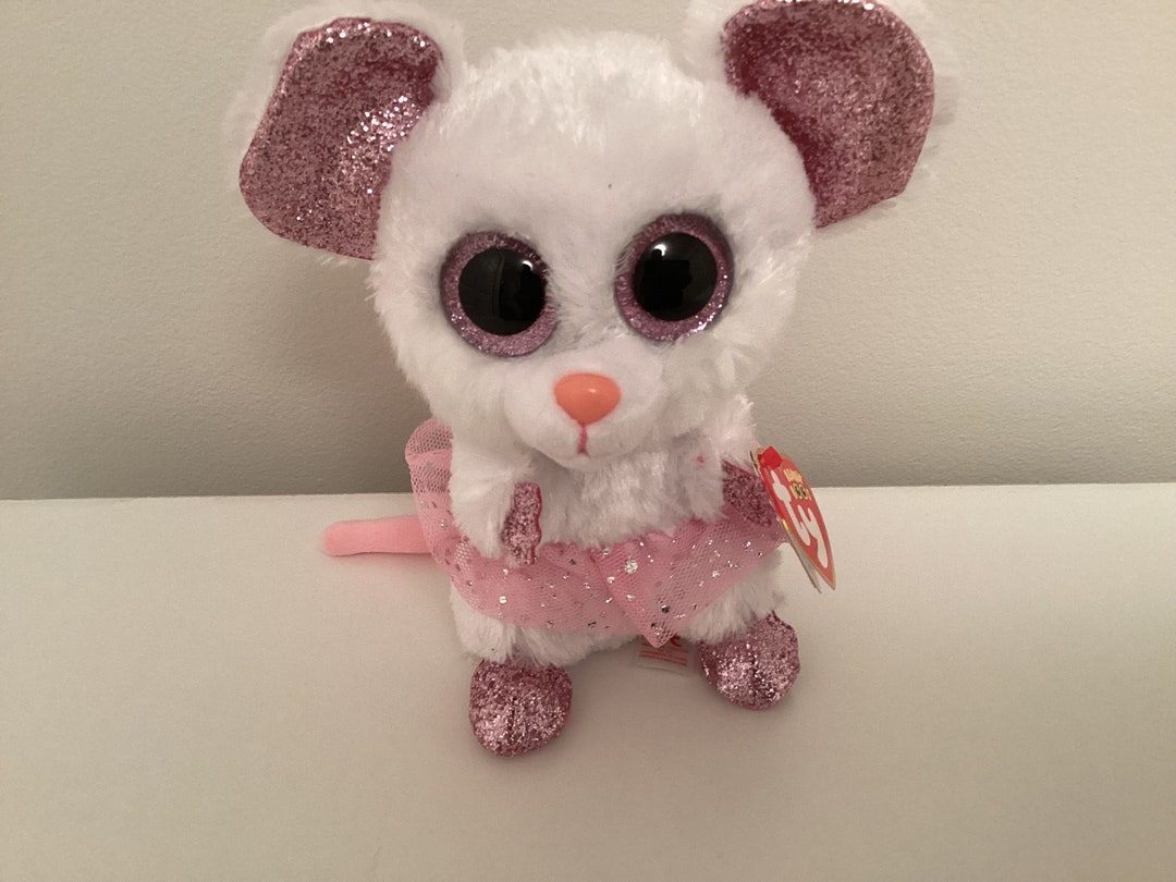 Ty Beanie Boo ‘ Nina’ the White Mouse…(6in)…mwmt - Etsy