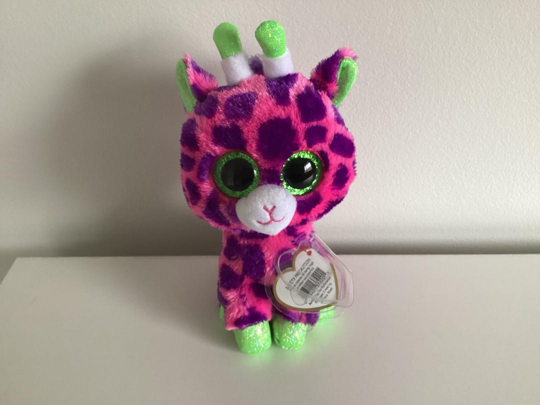 Ty Beanie Boo ‘gilbert’ the Purple, Pink and Green Giraffe…(7in ...