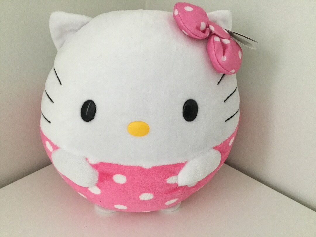 Ty Beanie Ballz Hello Kitty Plush, White and Pink Polka Dot, 9in - Etsy