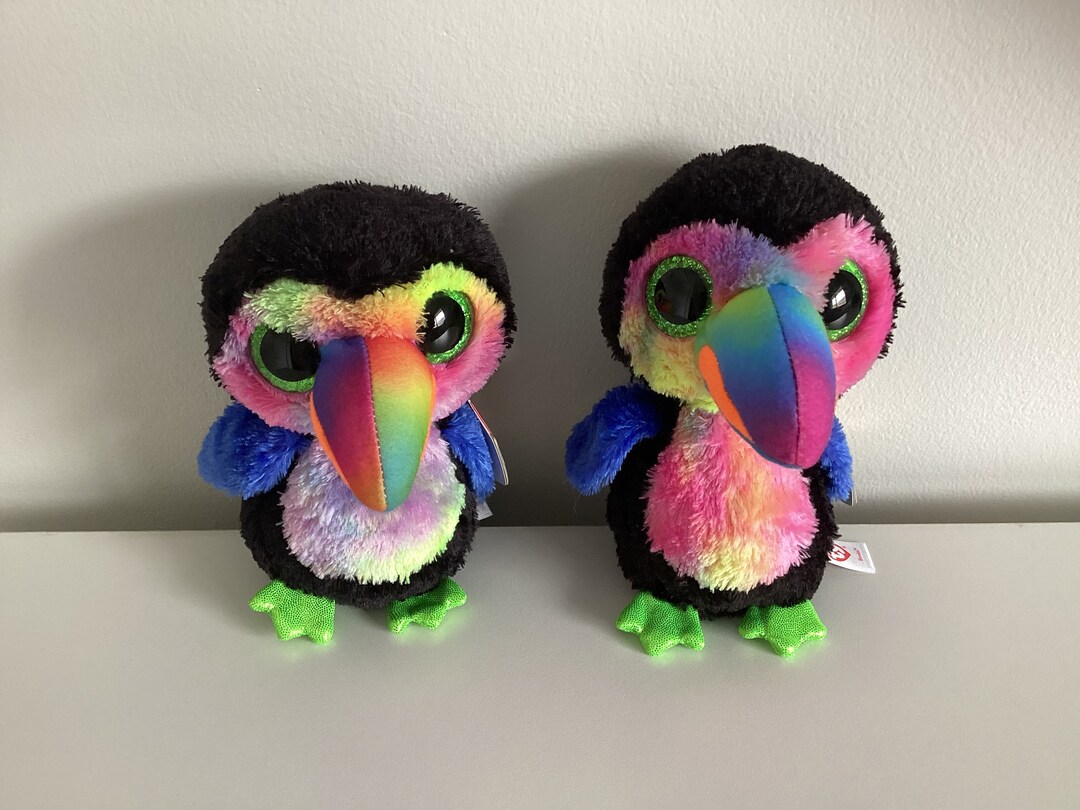Ty Beanie Boo beaks the Brightly Coloured Toucan..6in....some Eye ...