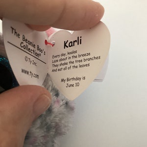Ty Beanie Boo ‘karli’ the Grey Koala….(6in)…mwmt - Etsy