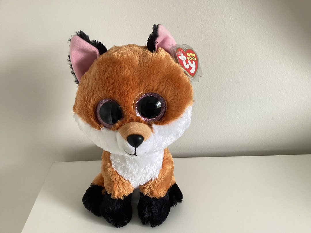 Ty Beanie Boo slick the Medium Sized Brown and White Fox.10in..mwmt - Etsy