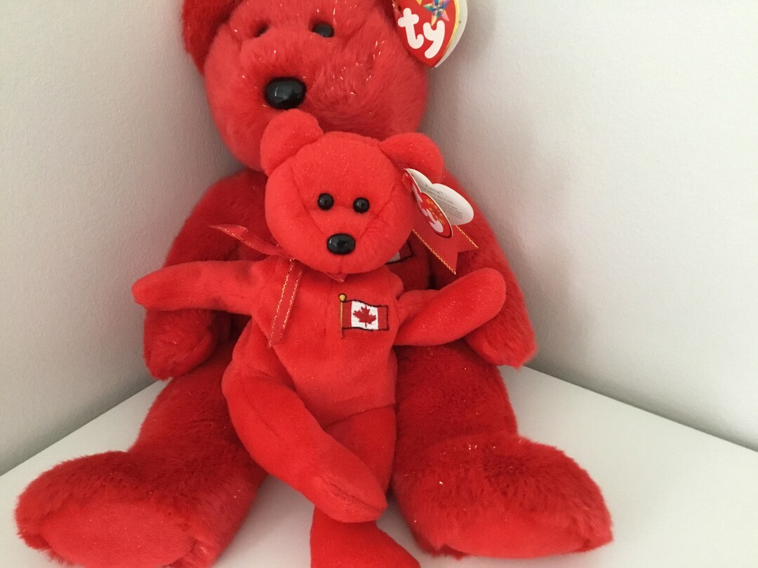 Ty Beanie Baby and Buddy ‘pierre’ the Red Canadian Bear Pair….(8-14in ...