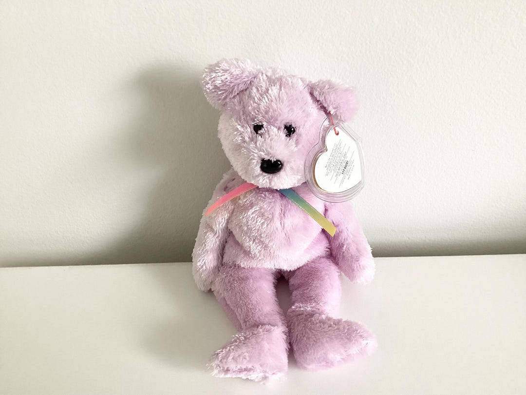Ty Beanie Baby 'sherbet' Lilac Bear, 9 Inch Plush - Etsy