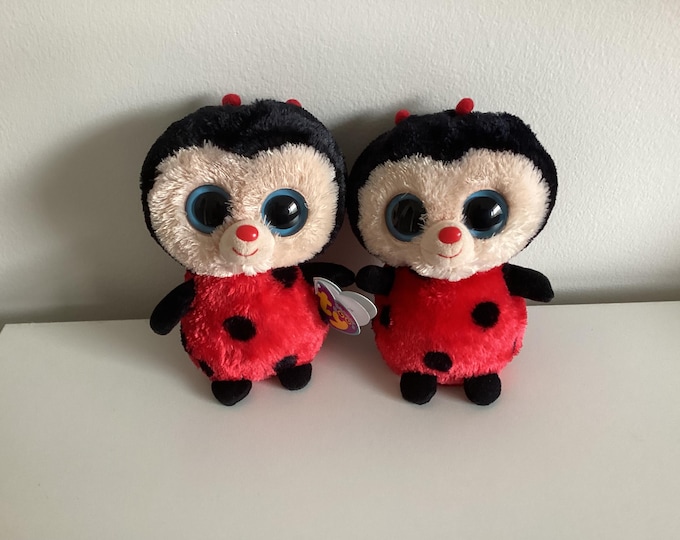 Ty Beanie Boo ‘bugsy’ the Red and Black Ladybug…(6in)…2013...creased ...