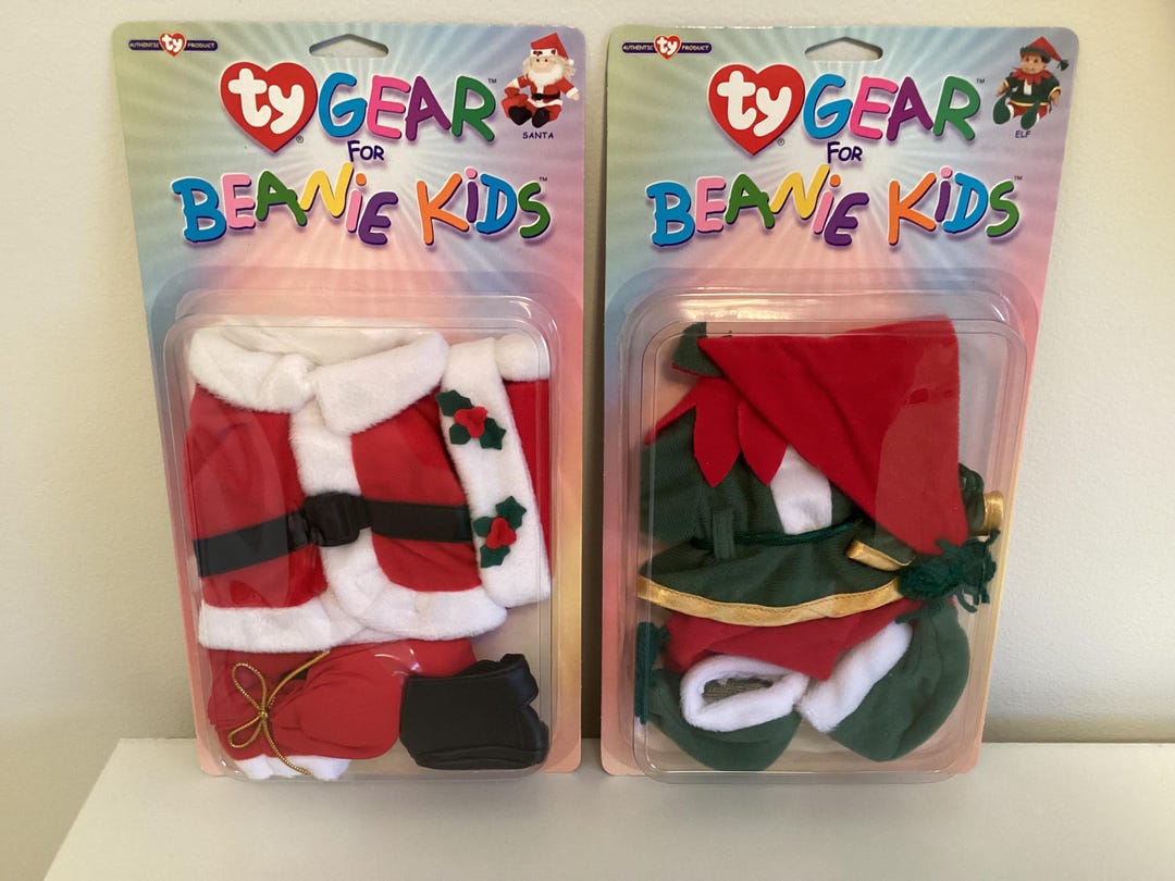 Ty Gear Beanie Kids Christmas elf and Santa.in Original Unopened ...