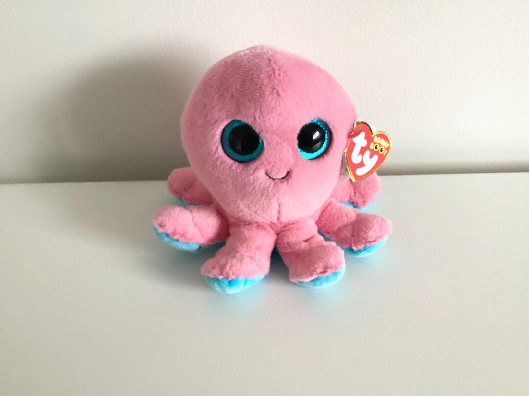 Ty Beanie Boo Sheldon Octopus, Pink and Blue Plush (6in) - Etsy