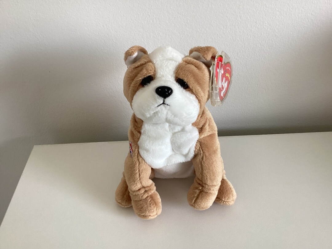 Ty Beanie Baby fearless the Brown and White Bulldog Puppy Dog 7inrare ...