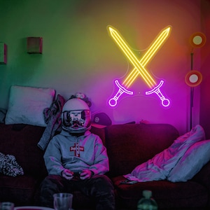 Sword Neon Sign, Game Room Sign, Movie Saber Led Neon Sign Sword ...