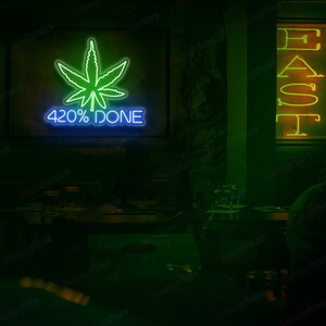 Cannabis Neon Sign, Weed Neon Sign, Marijuana Hemp Leaf High Life ...
