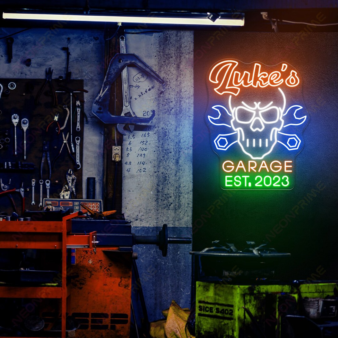 Custom Name Garage Neon Sign, Personalized Garage Sign for Men, Garage ...