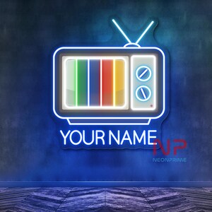 Retro TV Neon Sign, Custom Name Retro TV, Retro TV Decor Sign, Retro ...