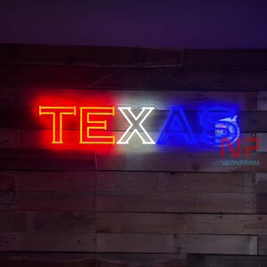 Don't Mess With Texas Neon Sign Custom Texas LED Light UV Printing ...
