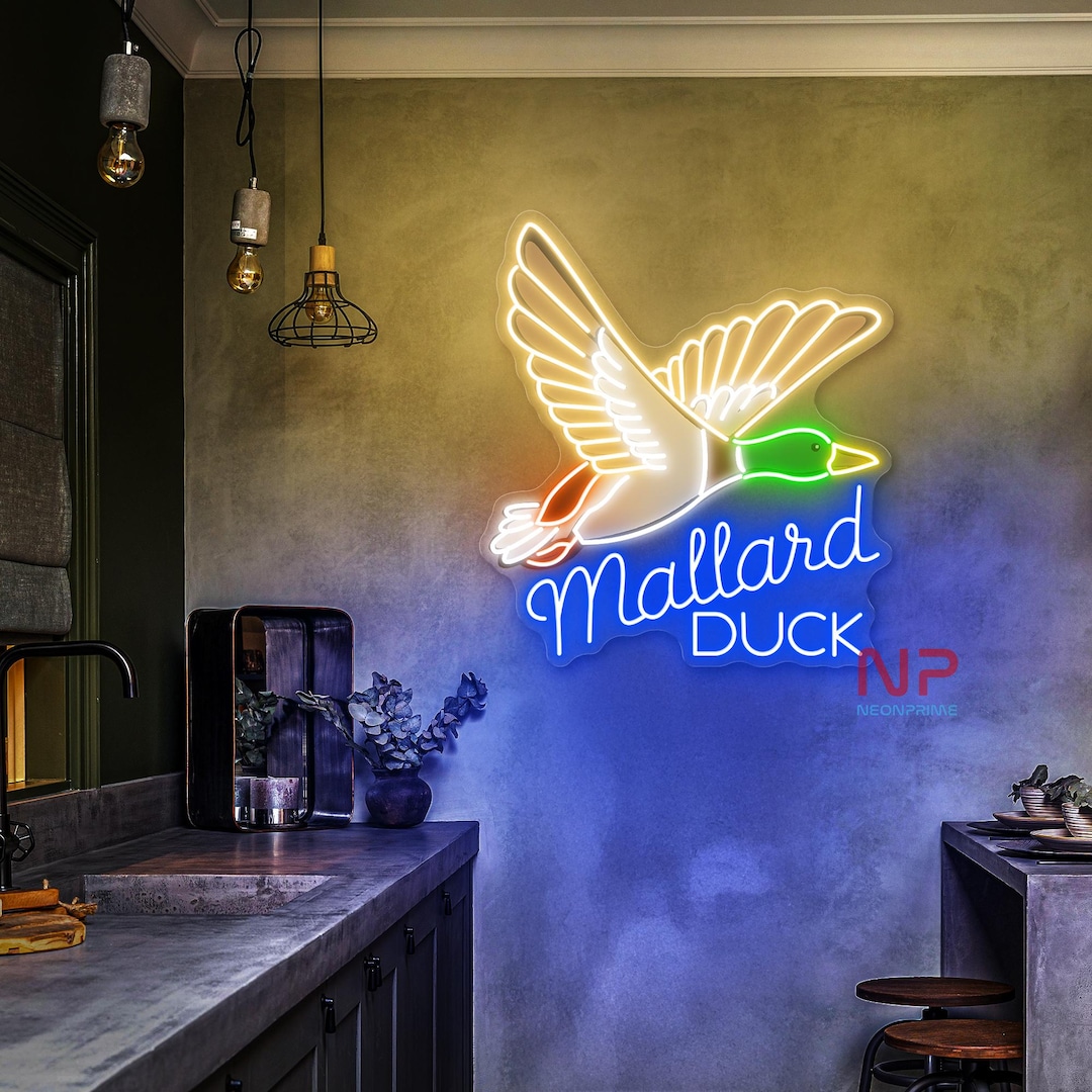 Mallard Duck Neon Light, Mallard Duck Led Light, Duck Led Sign, Duck ...