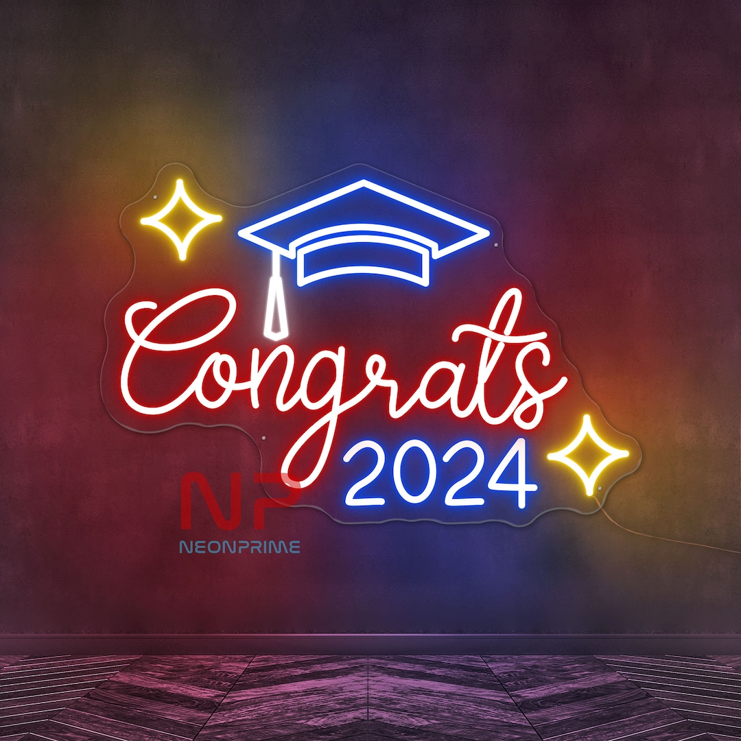 Congrats 2024 Neon Sign Congratulations Led Sign Graduation Party Sign ...