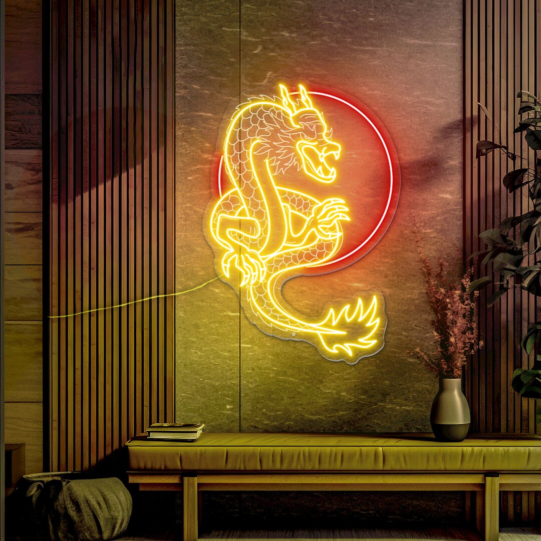 Dragon Neon Sign Chineese Dragon Neon Sign Chinese Dragon Sign Anime ...