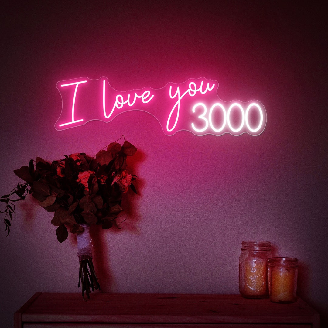 I Love You 3000 Quote Neon Sign, Wedding Anniversaries Party,neon Sign ...
