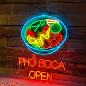 Pho Open Neon Sign Pho Wall Sign Vietnamese Food Neon Sign Vietnamese ...