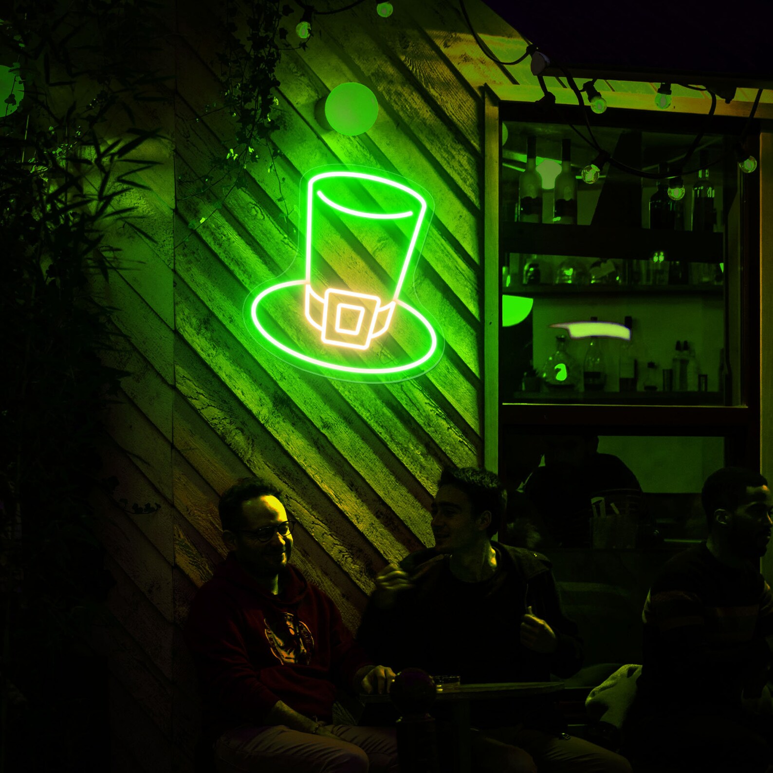 St Patrick’s Day Leprechaun Hat Neon Sign, Shamrock Hats Light, Irish ...